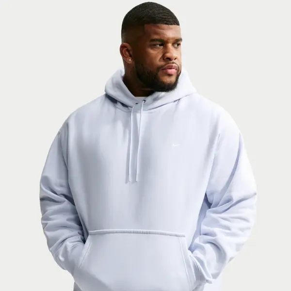 Nike Solo Swoosh Pullover Hoodie - Grey