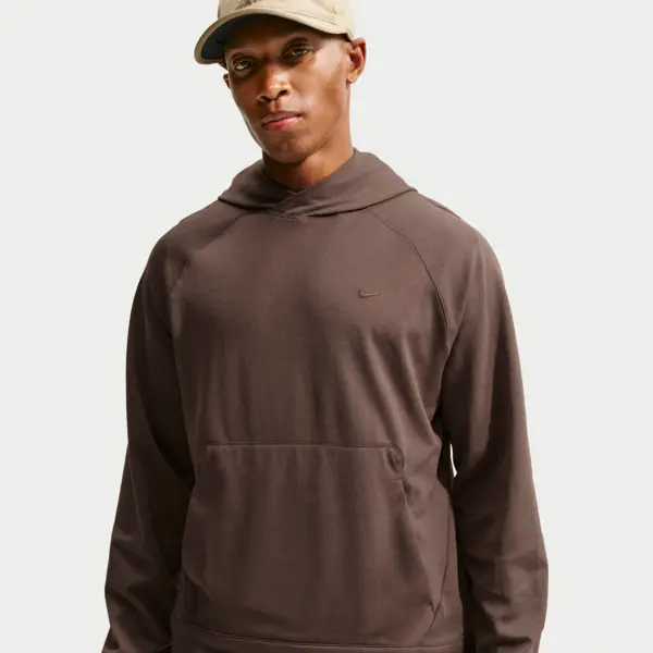Nike Primary Nanoknit Dri-fit Uv Protection Performance Hoodie - Brown