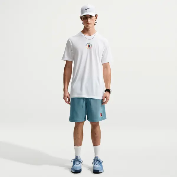 Nike Nikecourt Heritage Dri-fit Fleece Tennis Shorts - Blue