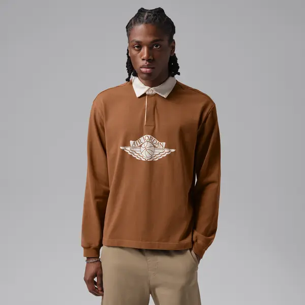 JORDAN Flight Essentials Rugby Top - Brown