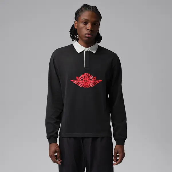 JORDAN Flight Essentials Rugby Top - Black
