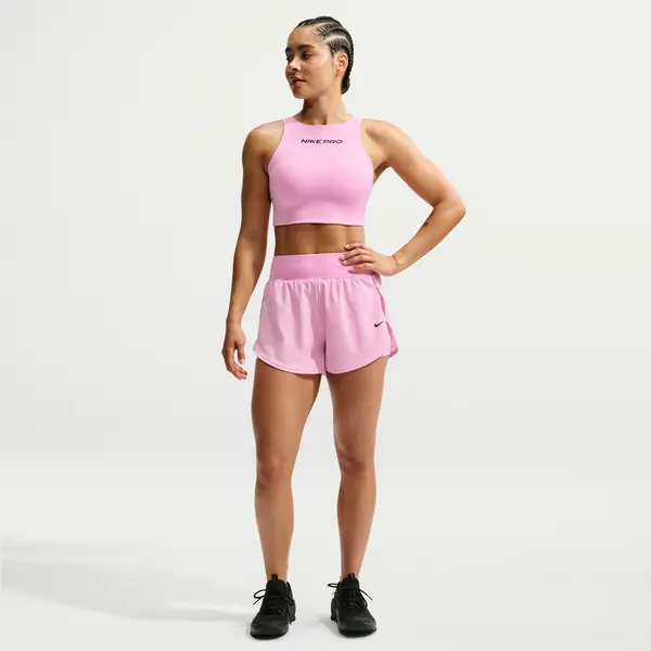 Nike Pro Sculpt Dri-fit High-waisted 2-in-1 3" Shorts - Pink