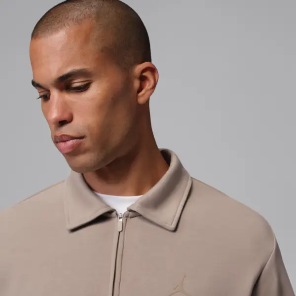JORDAN 1/2-zip Collared Long-sleeve Golf Top - Brown