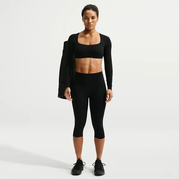 Nike Zenvy Light-support Padded Long-sleeve Sports Bra - Black