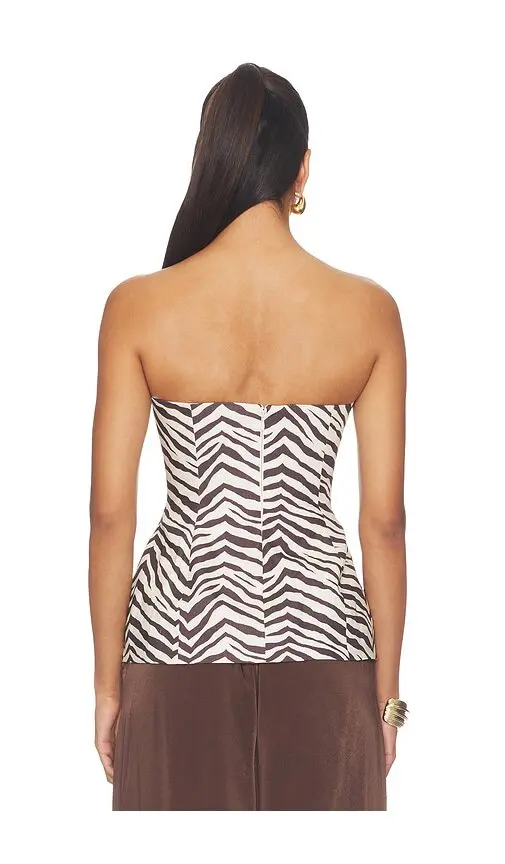 Bardot Helenia Longline Strapless Top In Chocolate