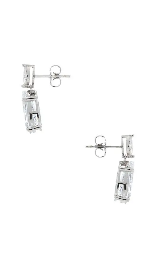 ADINA EDEN Fancy Cz Marquise X Pear Dangle Stud Earring In Metallic
