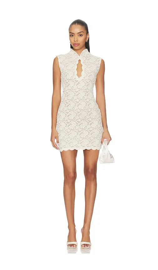 NOOKIE Mystique Highneck Mini Dress - Ivory