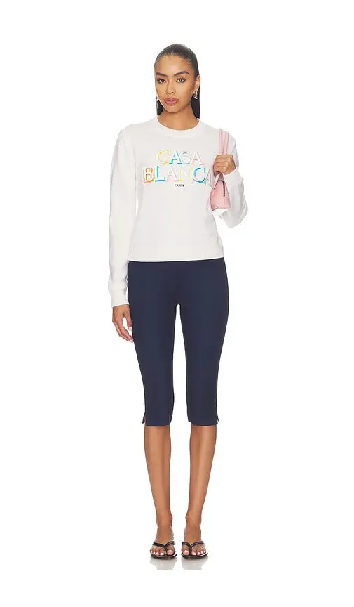 Casablanca Stacked Logo Jumper In Cream