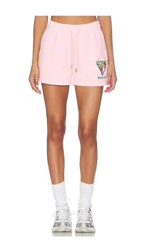 Casablanca Tennis Club Classic Shorts In Pink - Pink Loopback