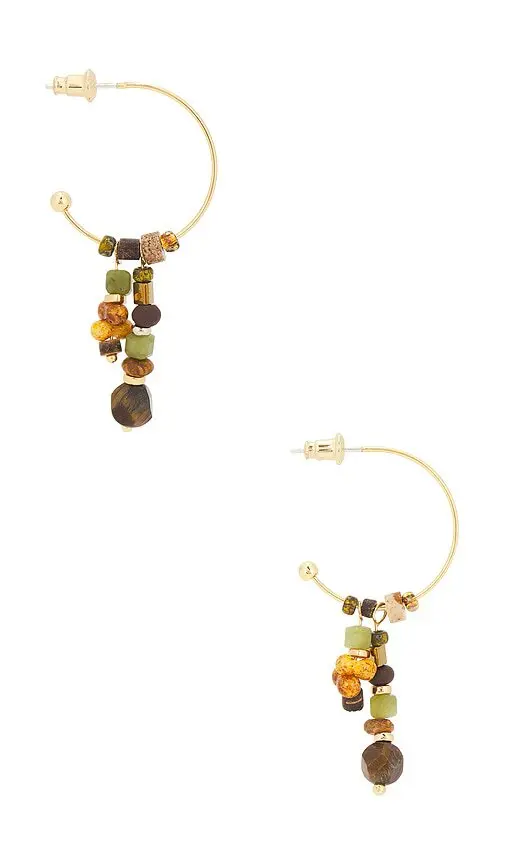 CASA CLARA Daisy Drop Earrings In Beige
