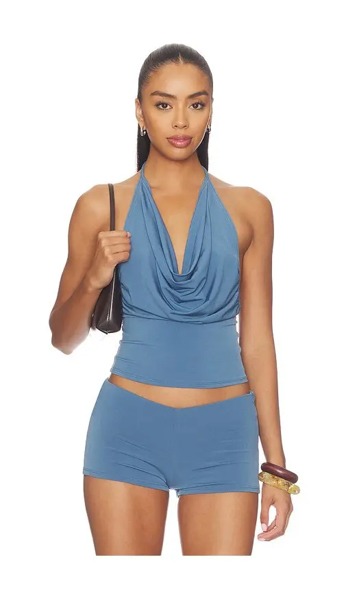 BELLA VENICE The Elsa Halterneck Top - Blue