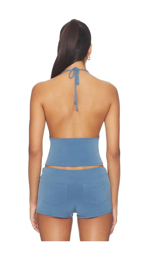 BELLA VENICE Halterneck Tie Closure Lightweight Jersey Top