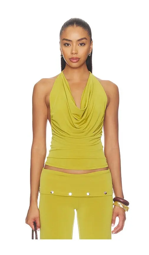BELLA VENICE The Elsa Halterneck Top - Green