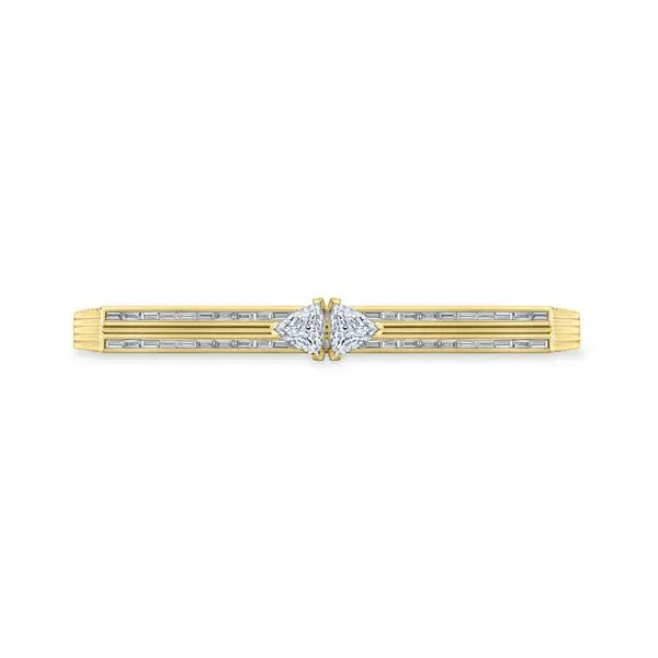 Loraida Blade Double Trilliant Bangle In 18k Gold With 1 Tcw Diamonds - Yellow Gold