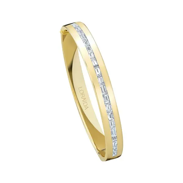 Loraida 18k Gold Baguette Bangle - Rose Gold