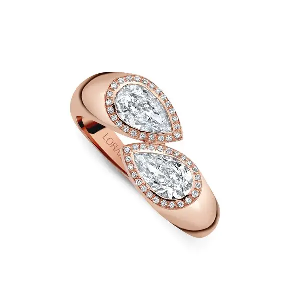 Loraida Twin Pear Diamond Ring - White Gold