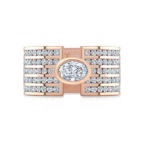 LORAIDA JEWELRY Vortex Oval & Round Floating Ring - Yellow Gold