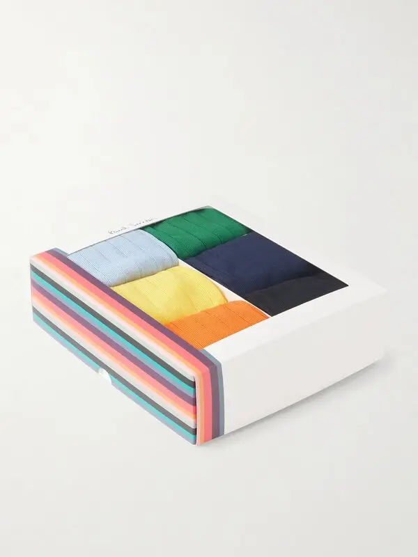 Paul Smith Pack Of Six Cotton-blend Socks