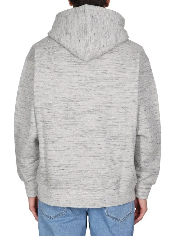 Moschino Drawstring Hooded Sweatshirt With Logo Print - Gray