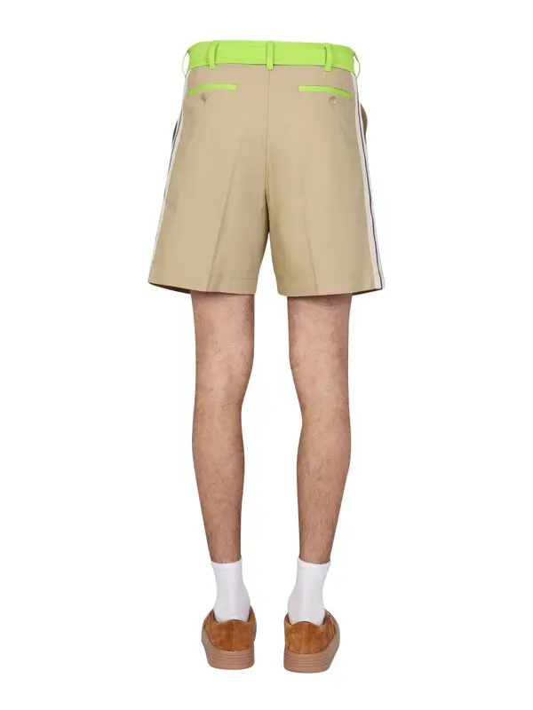 Palm Angels Side Band Bermuda Shorts - Cream