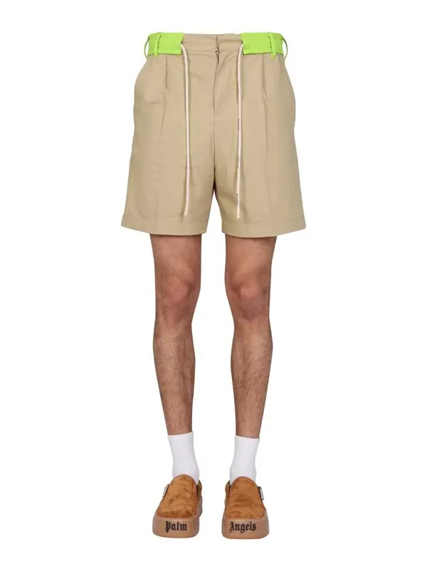 Palm Angels Side Band Bermuda Shorts - Cream