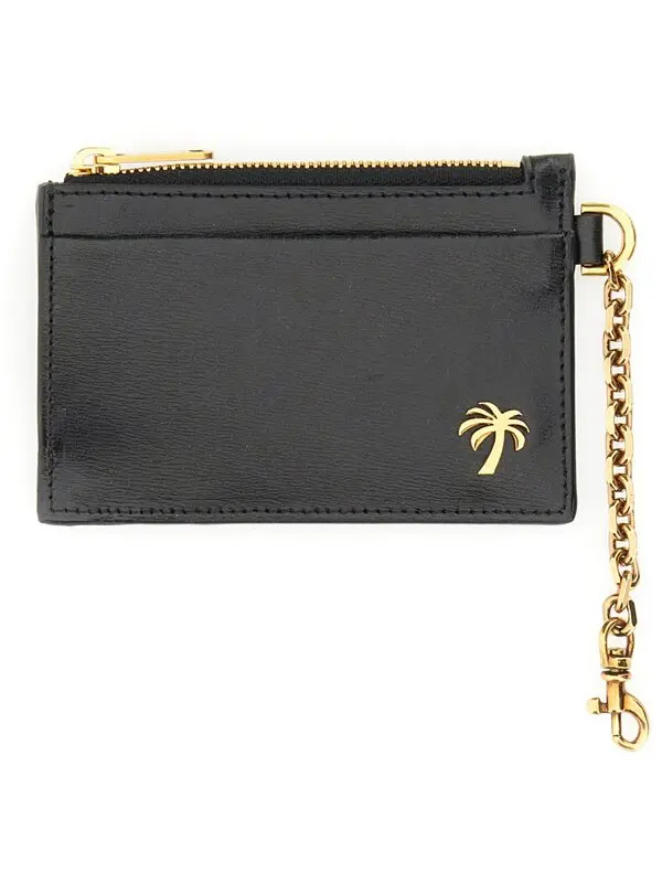 Palm Angels Card Holder With Chain Palm Beach - Black