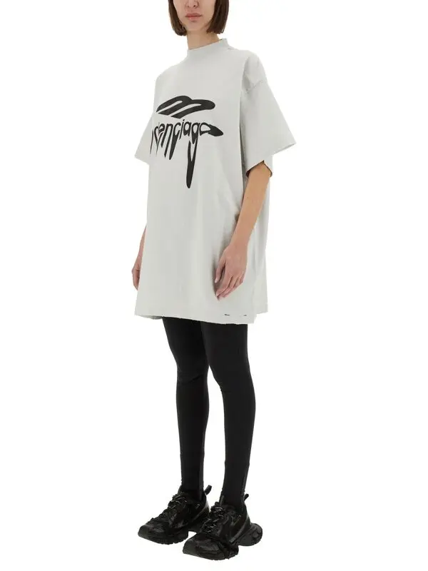 Balenciaga Oversize Graphic T-shirt - White