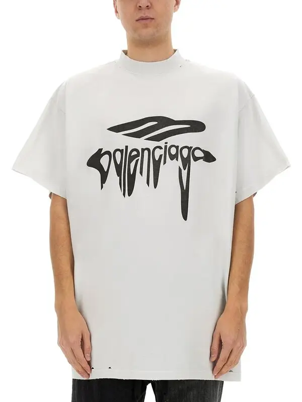 Balenciaga Oversize Graphic T-shirt - White