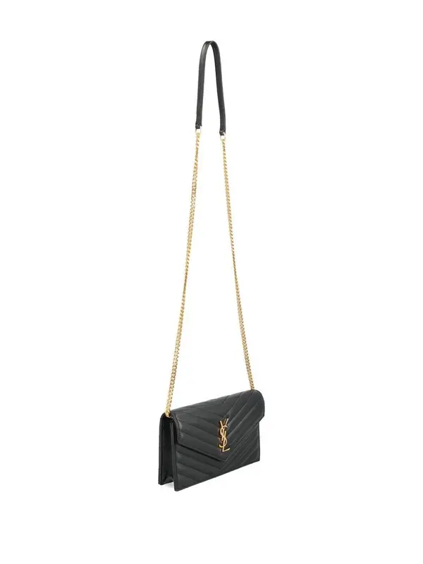 Saint Laurent Envelope Cassandre Leather Wallet On Chain
