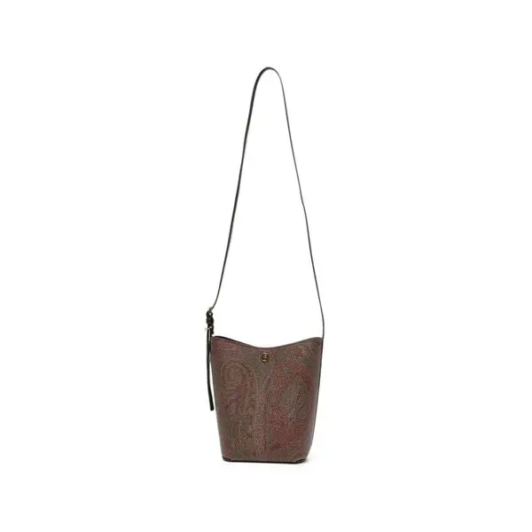Etro Paisley Print Calf Leather Satchel - Red