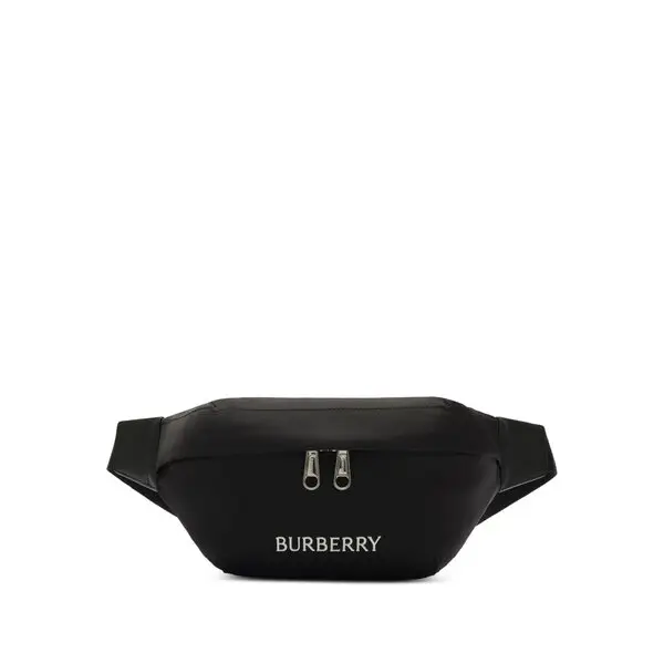 Burberry Nylon Belt Bag With Leather Trim - Black