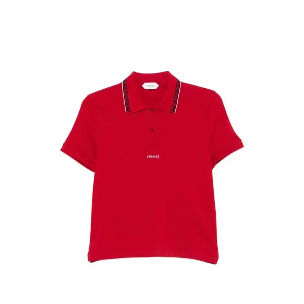 Versace Short Sleeve Polo Shirt - Red