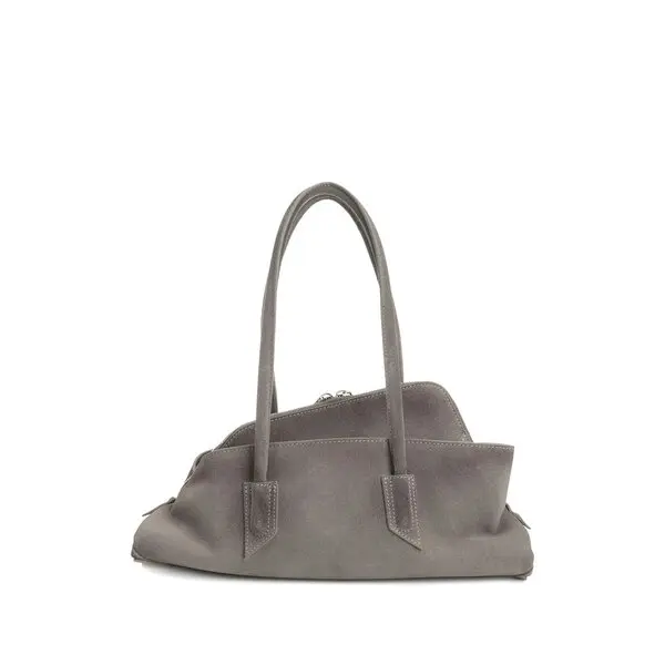 Attico Grey Suede Shoulder Bag