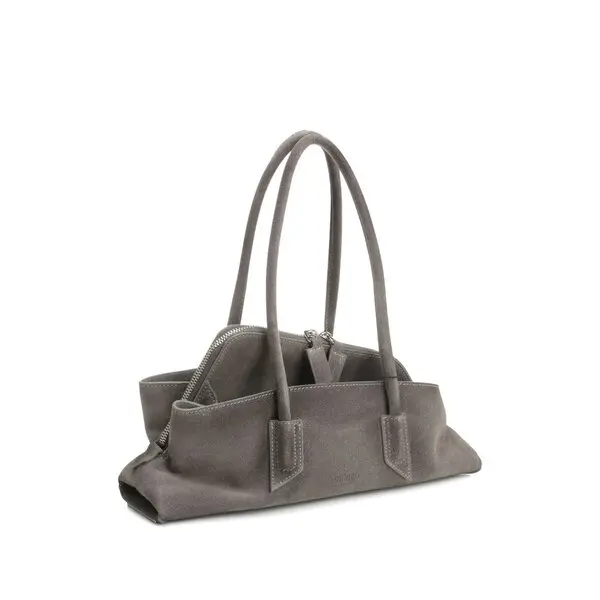 Attico Grey Suede Shoulder Bag