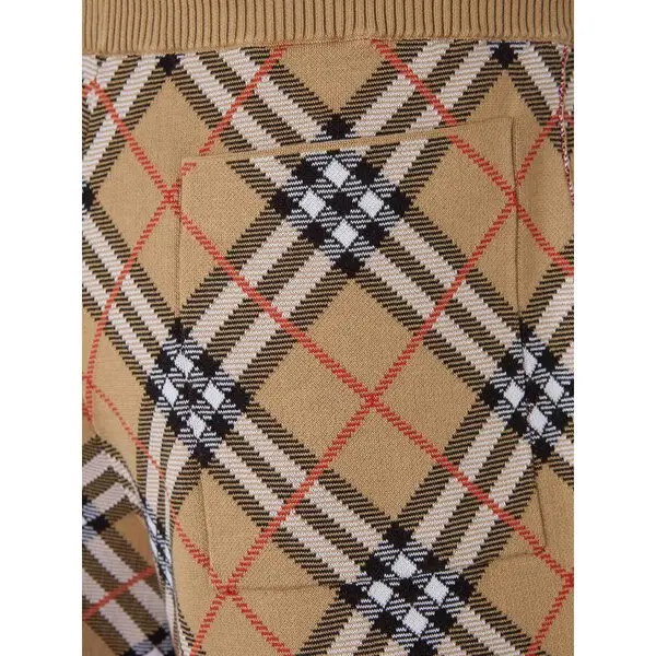 Burberry Check Pattern Diamond-knit Bermuda Shorts