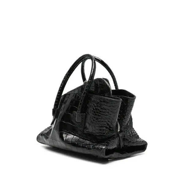 Attico Leather Croc Effect Tote Bag