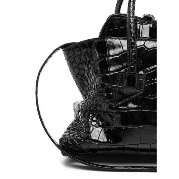 Attico Leather Croc Effect Tote Bag