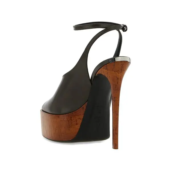 Attico Open Toe Ankle Strap Platform Stiletto Heels