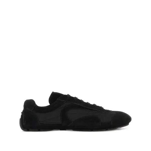 Prada Recycled Nylon And Calf Leather Lace-up Trainers