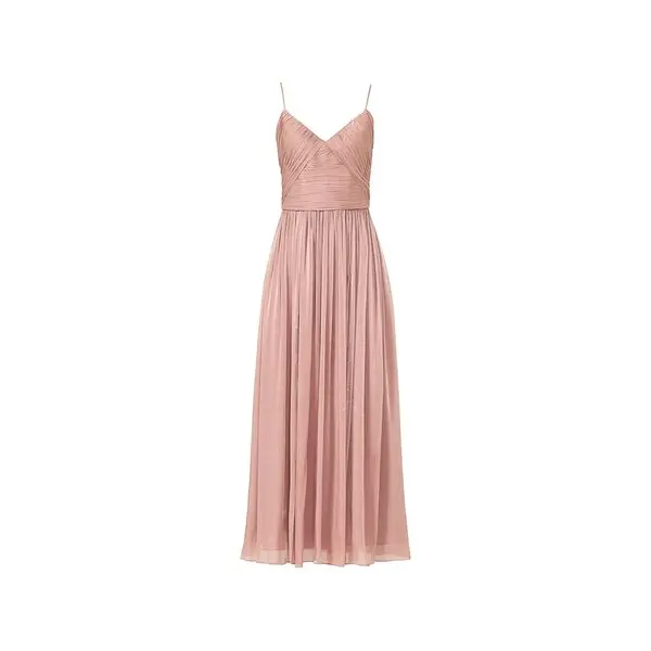 Costarellos Spaghetti Strap V-neck Georgette Gown - Pink