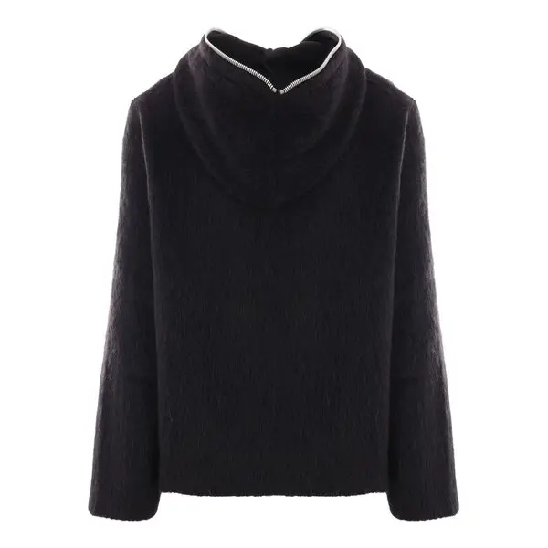 Our Legacy Textured Hooded Zip-up Sweater - Black