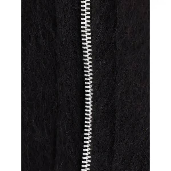 Our Legacy Textured Hooded Zip-up Sweater - Black