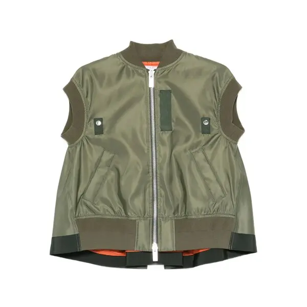 Sacai Sleeveless Bomber Jacket - Green