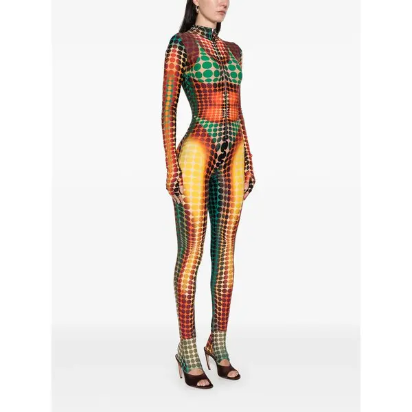 JEAN PAUL GAULTIER Multicolour Dotted Pattern Zip Fastening Jumpsuit