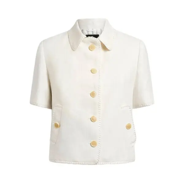 Etro Neutrals Jackets Cropped Jackets - Cream