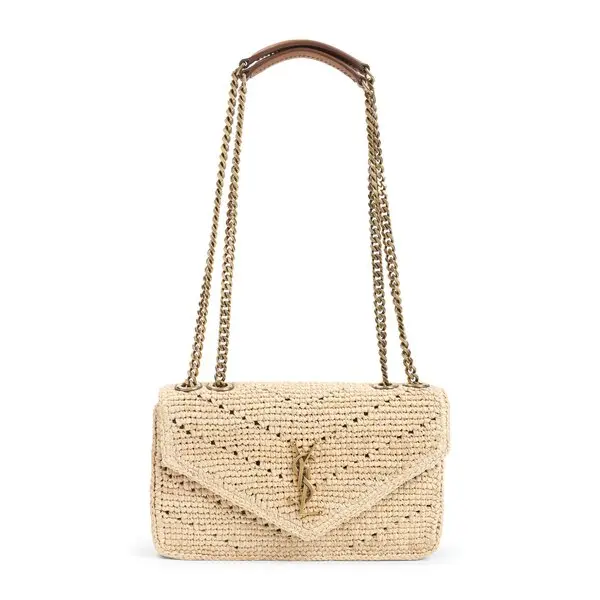 Saint Laurent Crochet Raffia Chain Bag - Multicolor