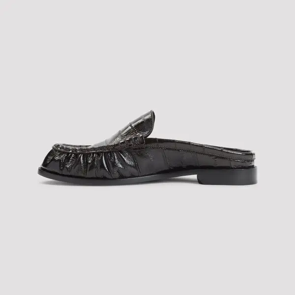 Saint Laurent Le Loafer 15 Backless Crinkled Leather Loafers - Brown