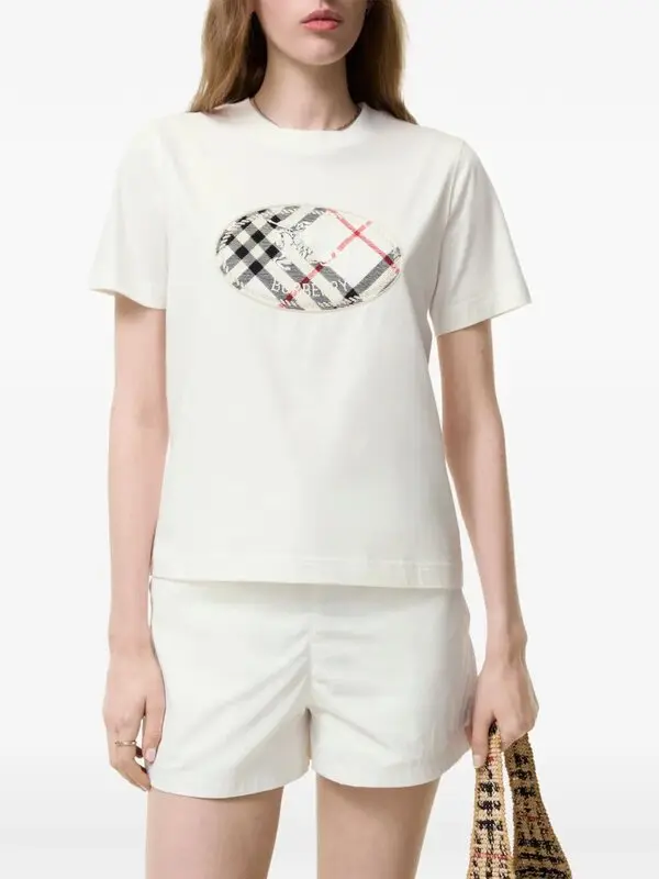 Burberry Cotton T-shirt With Knight Stamp - White