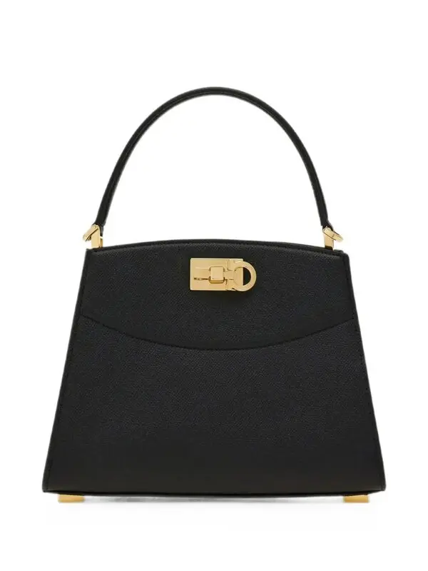 FERRAGAMO Top Handle Bag With Clasp - Black