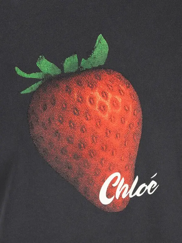 Chloé Printed Cotton T-shirt - Black